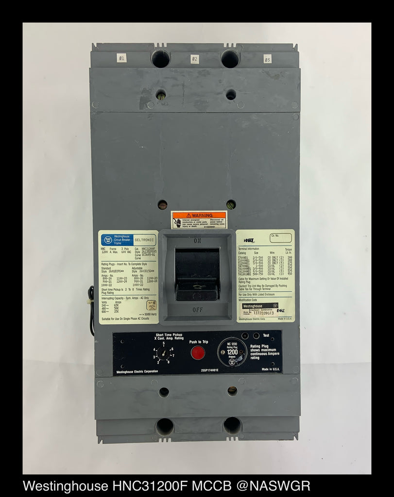 Westinghouse HNC31200F Molded Case Circuit Breaker - 1200 Amp — North American Switchgear Store