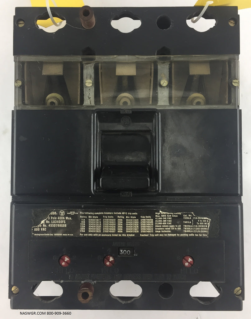 Westinghouse LA3400FS Molded Case Circuit Breaker - 400 Amp — North American Switchgear Store