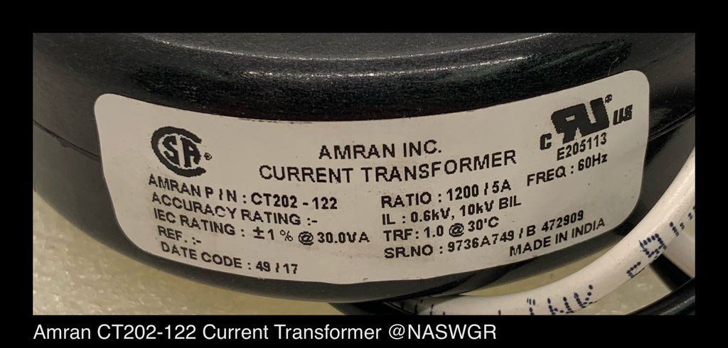 Amran CT202-122 Current Transformer - 1200:5 Amp - Unused — North American Switchgear Store