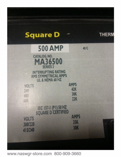 Square D MA36500 Molded Case Circuit Breaker - 500 Amp — North American Switchgear Store