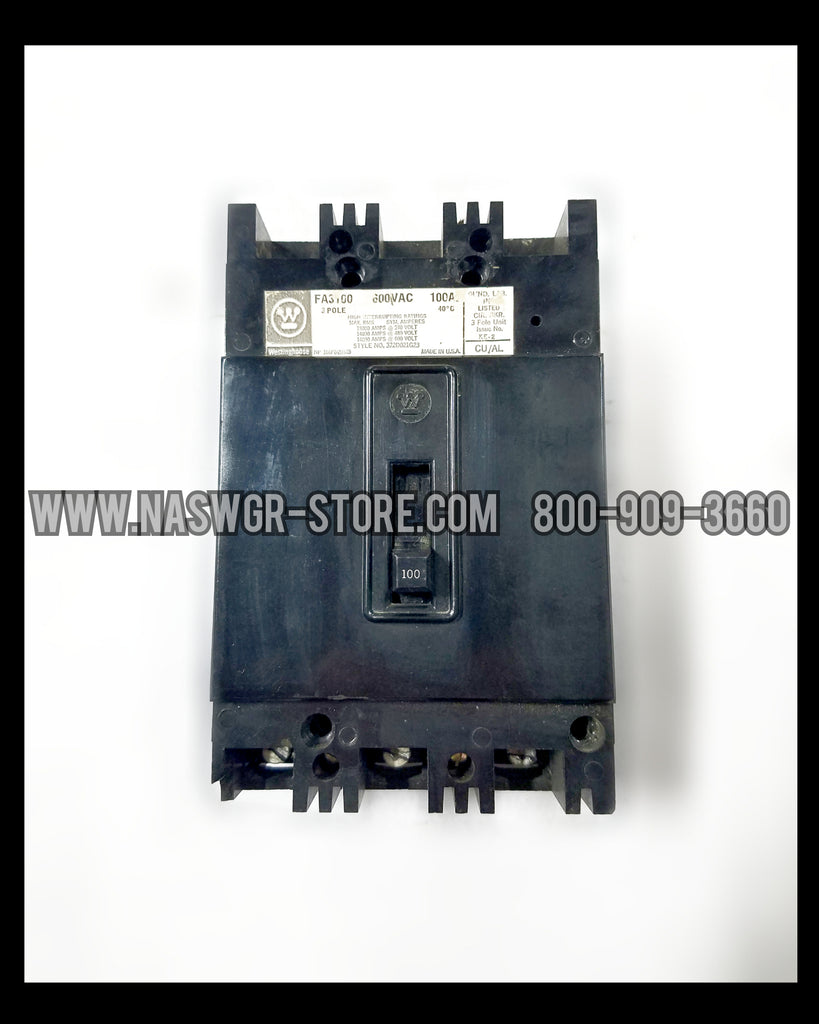 Westinghouse FA3100 Molded Case Circuit Breaker - 100 Amp — North American Switchgear Store