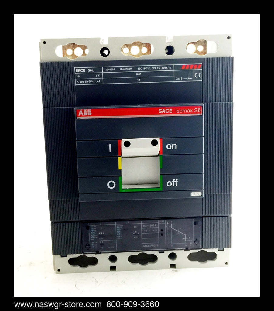 ABB SACE Isomax S6L800 Molded Case Circuit Breaker - 800 Amp - Unused — North American ...