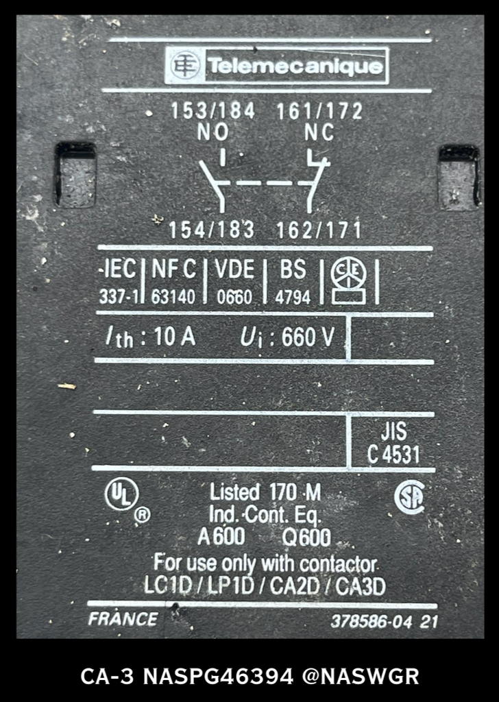 CA-3 ~ Telemecanique CA-3 RELAY — North American Switchgear Store