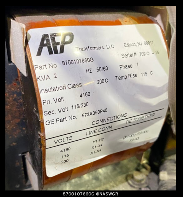 AFP Transformers, LLC. 8700107660G / 573A350P45 Potential Transformer ...