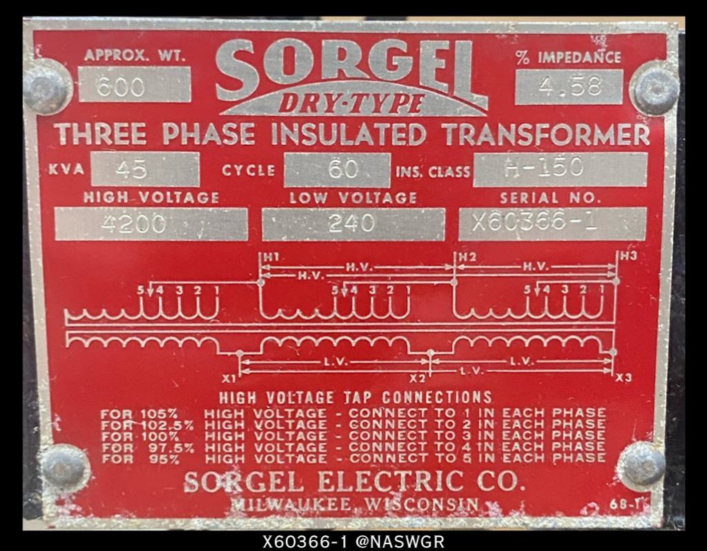 Sorgel Dry Type 3 Phase Insulated Transformer - 4200:240V, 45kVA ...