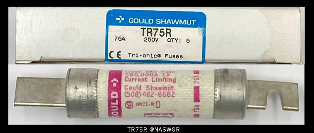 GOULD SHAWMUT TR75R Fuse - 75A/250V - Unused — North American ...