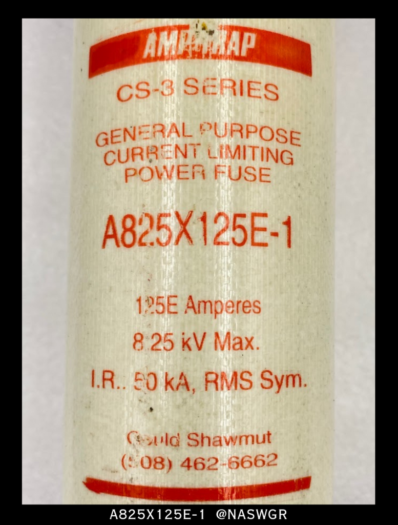 Gould Shawmut CS-3, A825X125E-1 Double Barrel Fuse - 125E Amp/8.25kV ...