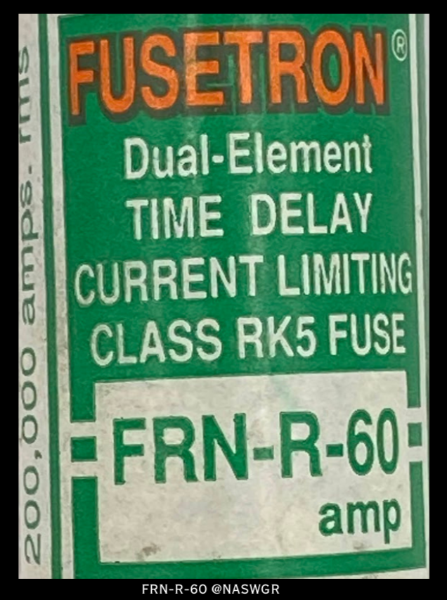 Bussman Fusetron FRN-R-60 Fuse - 60A/250V - Unused — North American ...