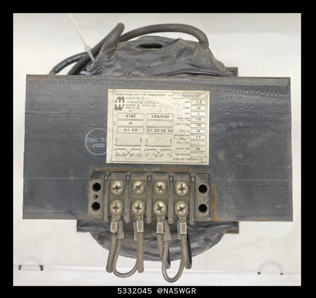 Hammond 5332045 Single Phase CPT Transformer - 1.5KVA, 4160:120/240V ...