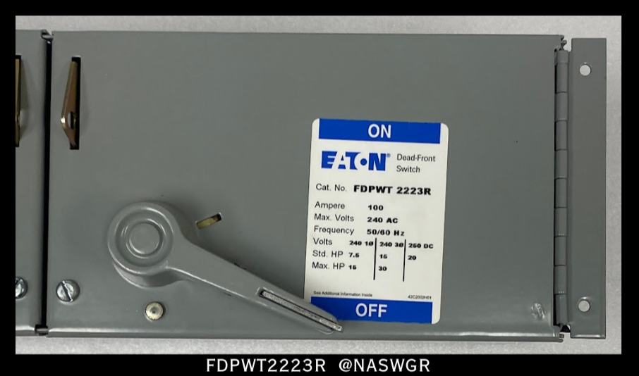 Eaton FDPWT2223R Fusible Panelboard Switch ~ 60/100 Amp - Unused ...