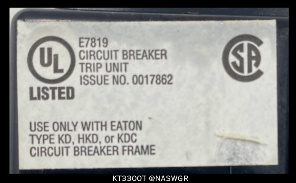 Eaton KT3300T Thermal Magnetic Trip Unit 300A - 1492D90G18 — North ...