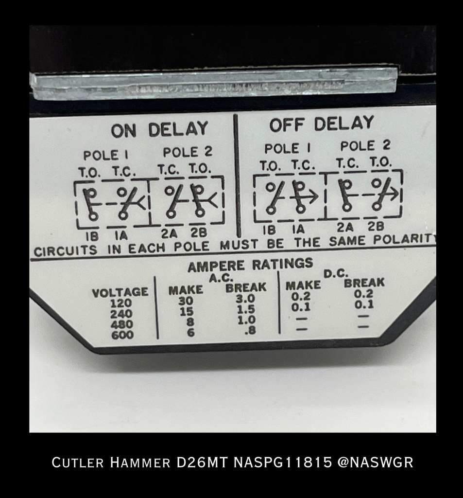 Cutler Hammer D26MT PNEUMATIC TIMER ATTACHMENT — North American ...