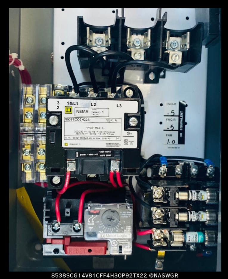 Square D 8538SCG14V81CFF4H30P92TX22 Combination Motor Starter - 30 Amp ...