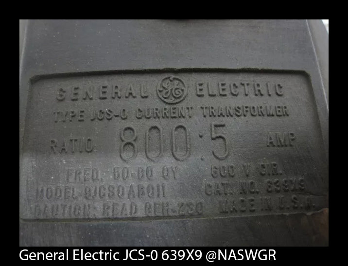 General Electric JCS-0 639X9 Current Transformer - 800:5 — North ...