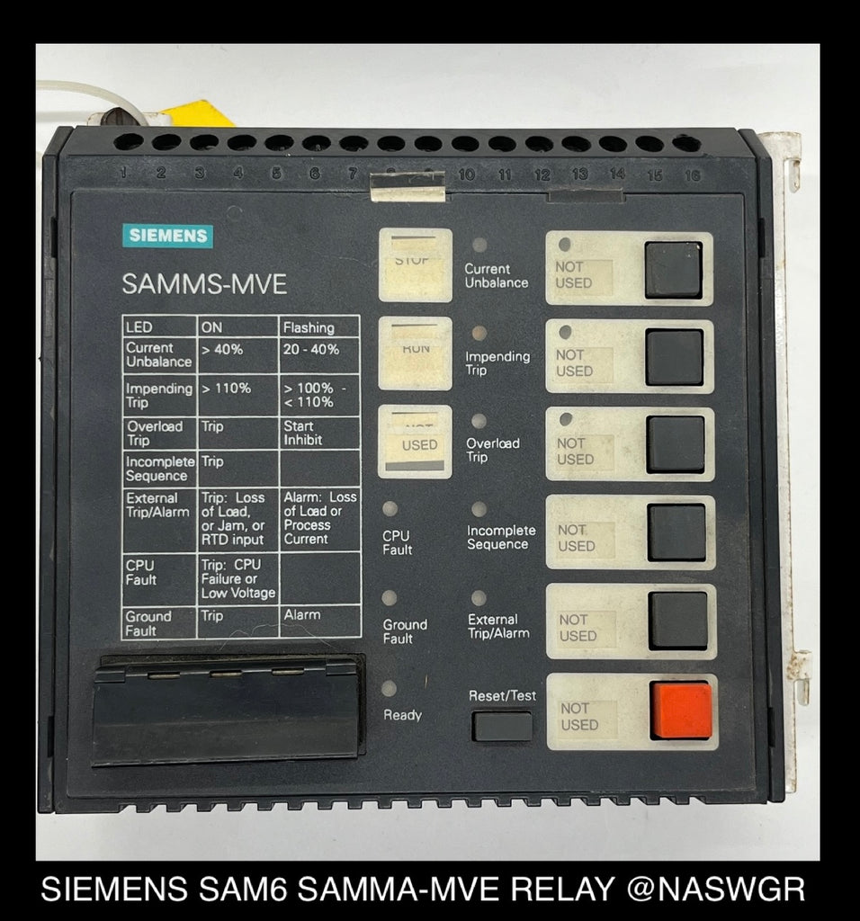 SAM6 ~ Siemens SAM6 SAMMA-MVE Relay — North American Switchgear Store