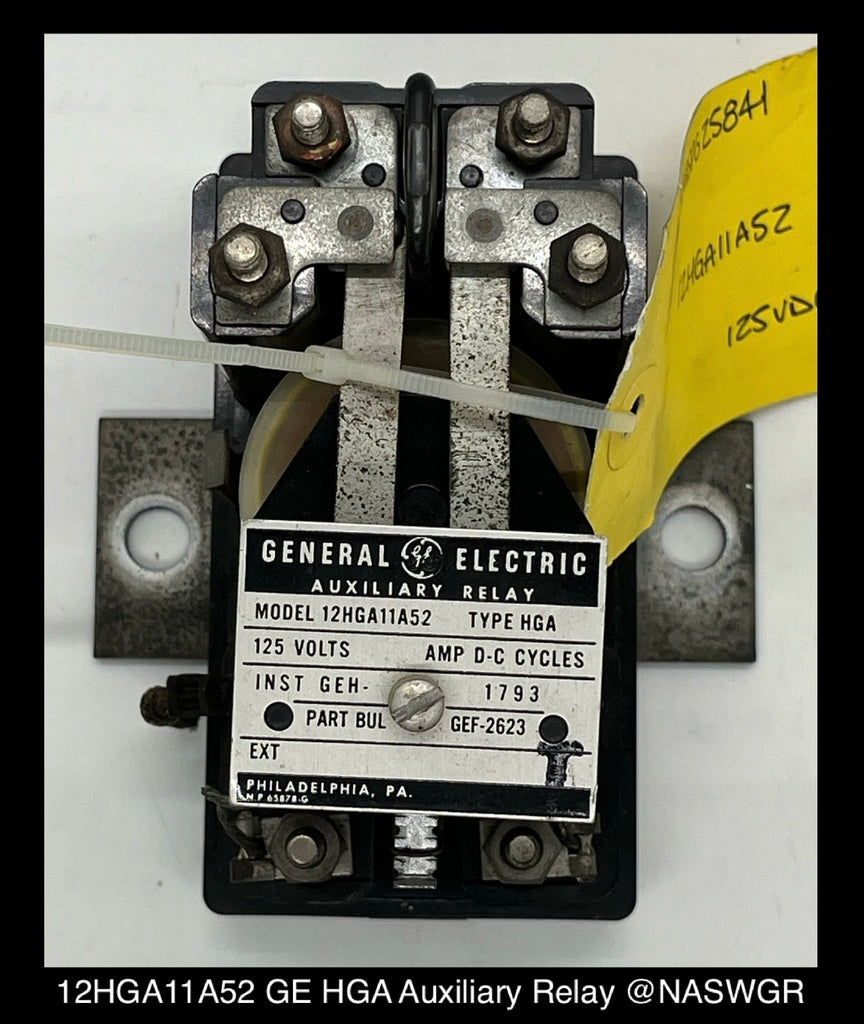 12HGA11A52 ~ General Electric 12HGA11A52 HGA Auxiliary Relay — North ...