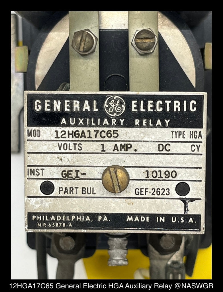 12HGA17C65 ~ General Electric 12HGA17C65 HGA Auxiliary Relay — North ...