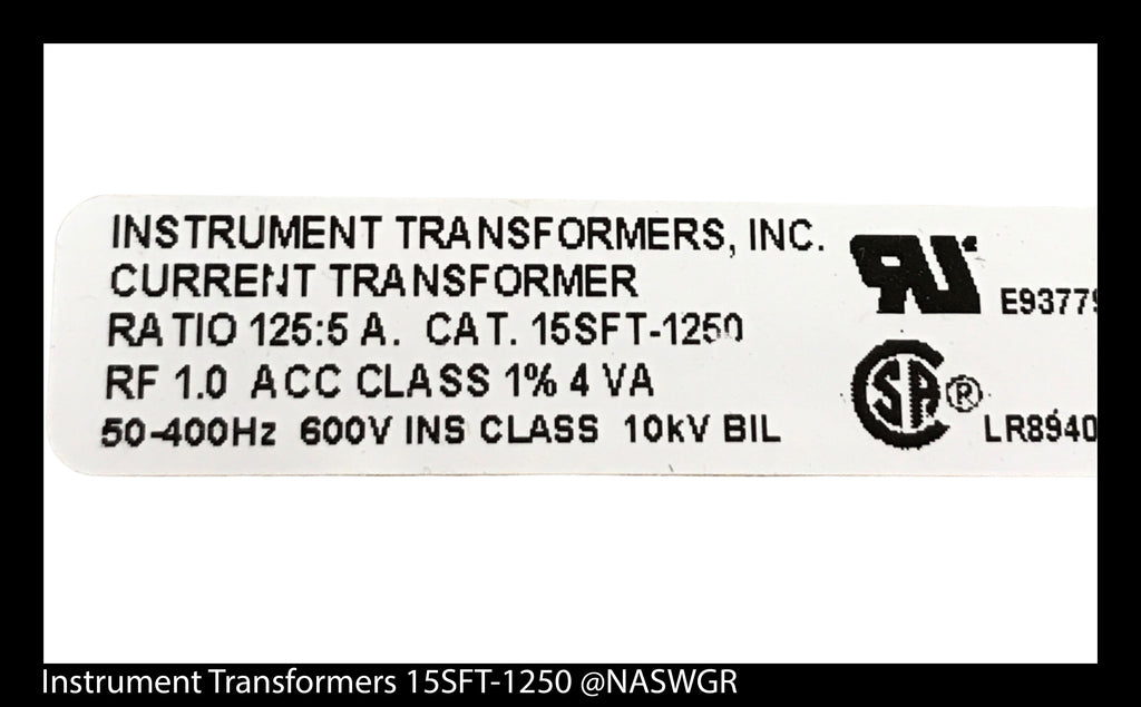 Instrument Transformers 15SFT-1250 Current Transformer - 125:5 - Unuse ...
