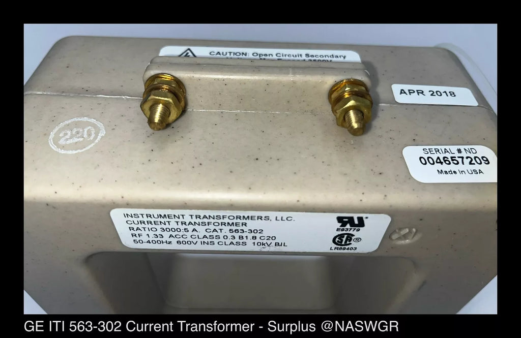 GE ITI 563-302 - Indoor Current Transformer 3000:5A/600V - Unused Surp ...