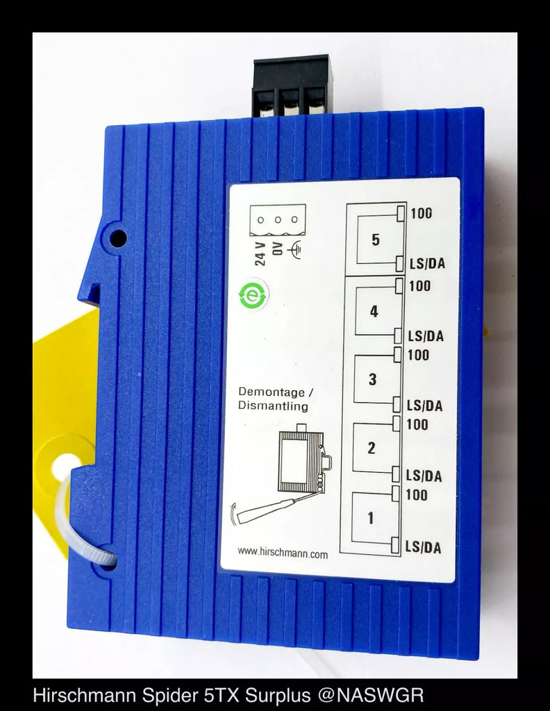 Hirschmann Spider 5TX - Ethernet Rail Switch, 5 Port, Unmanaged, 24 VD ...