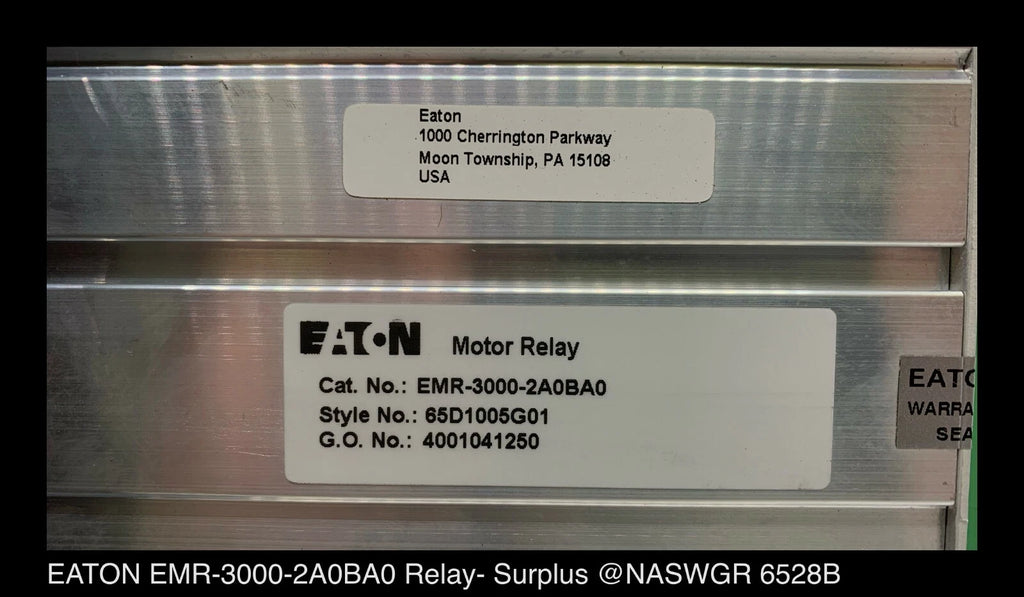 Eaton EMR-3000-2A0BA0 Motor Relay Style# 65D1005G01 - Surplus — North ...