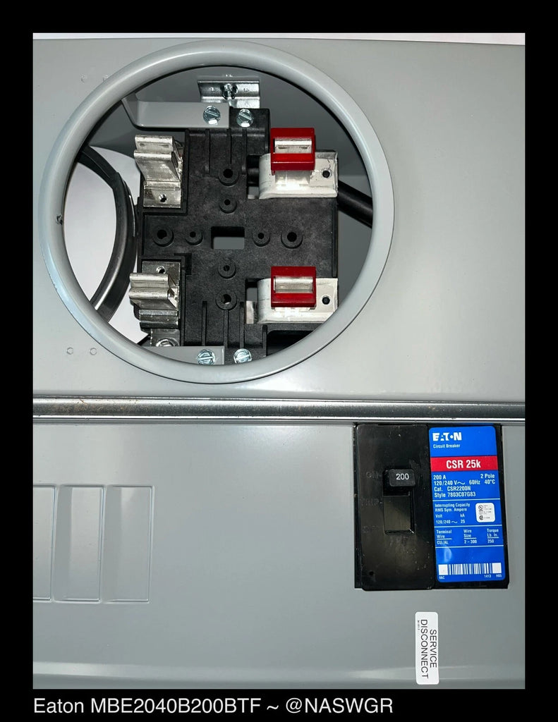 Eaton MBE2040B200BTF Meter Breaker EUSERC Type BR - 200A-120/240V - Su ...