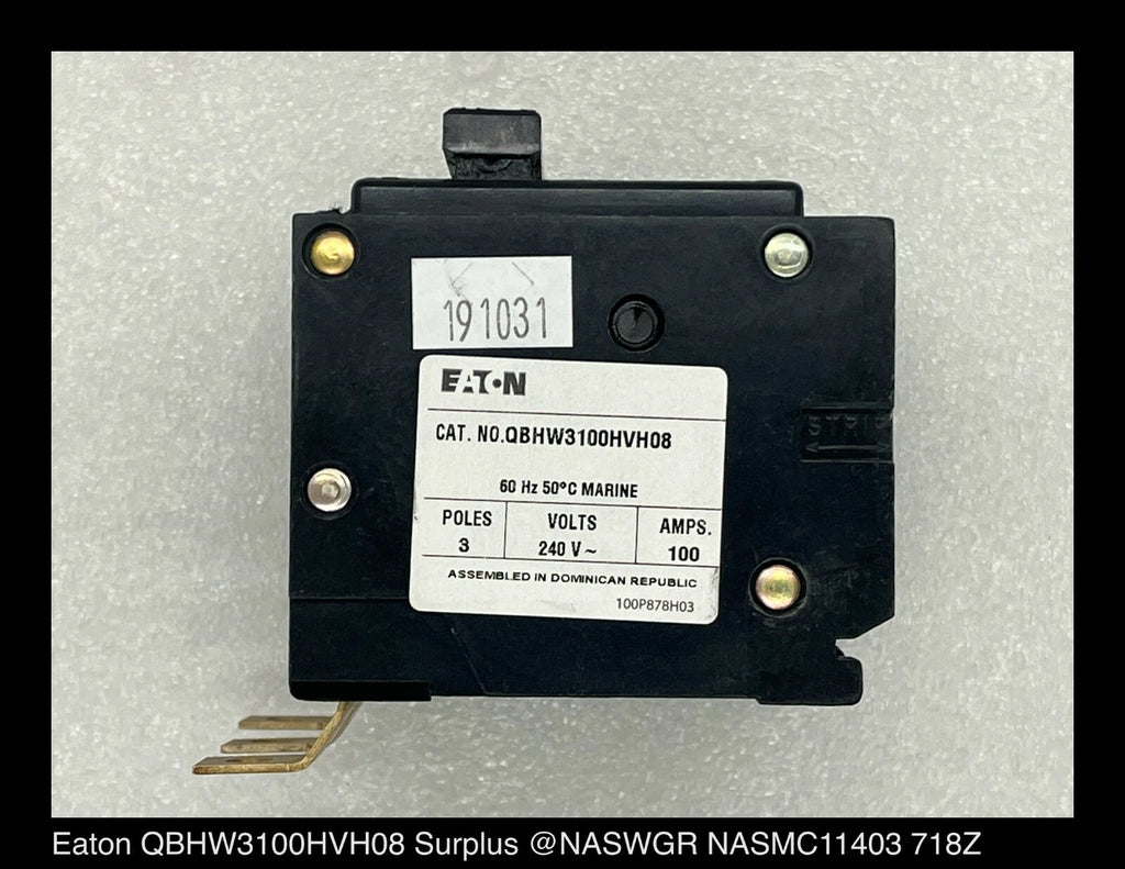 Eaton QBHW3100HVH08 Molded Case Circuit Breaker Marine Duty - 100 Amp ...