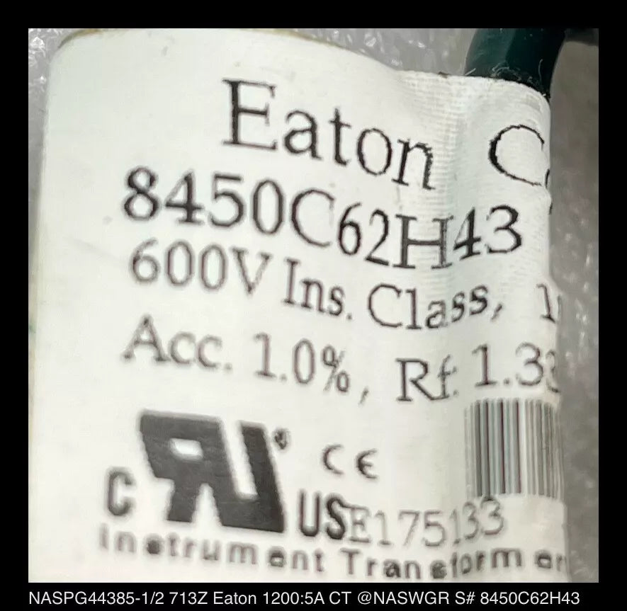 Eaton 8450C62H43 1200:5A Current Transformer - 600V Surplus — North ...
