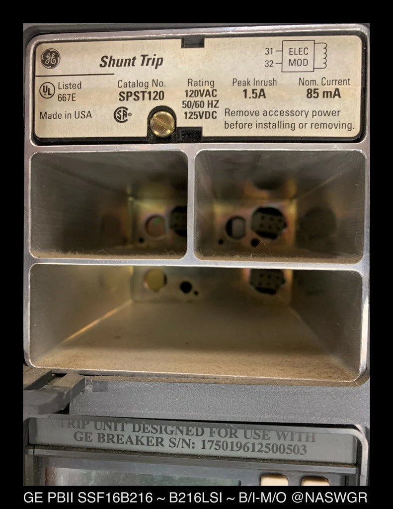 GE PowerBreak II SSF16B216 Breaker (M/O,B/I) - 1600 Amp — North ...