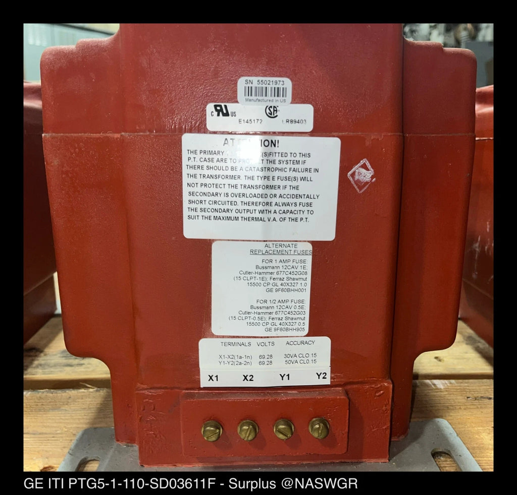 GE ITI PTG5-1-110-SD03611F Voltage Transformer - 120&120:1 - Unused ...
