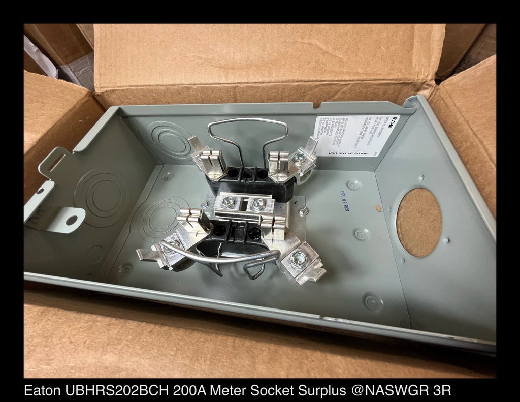 Eaton UBHRS202BCH 200A Meter Socket 600V 4-Jaw - Surplus — North ...