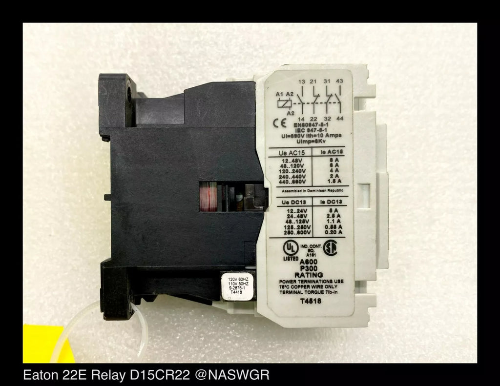 Eaton D15CR22AB Multipole Machine Tool Relay - 120vAC — North American ...