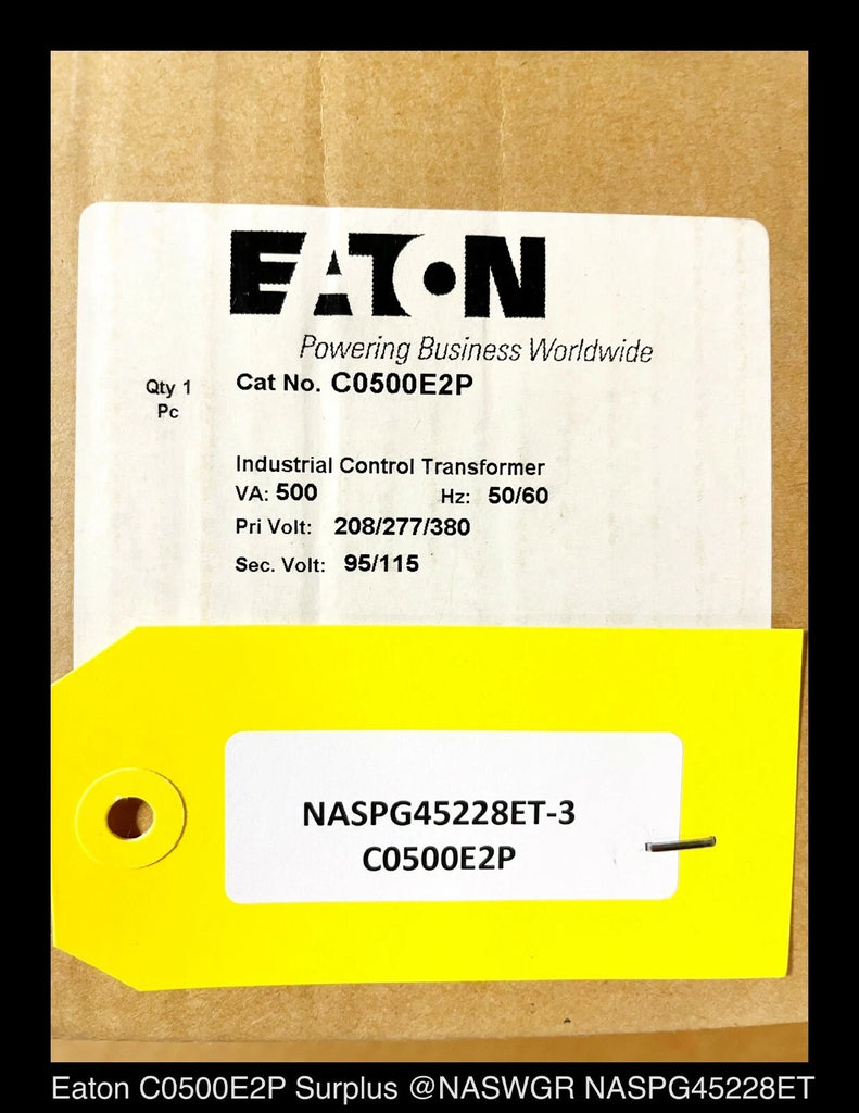 Eaton C0500E2P Industrial Control Transformer - 380:115v, 500VA - Unus ...