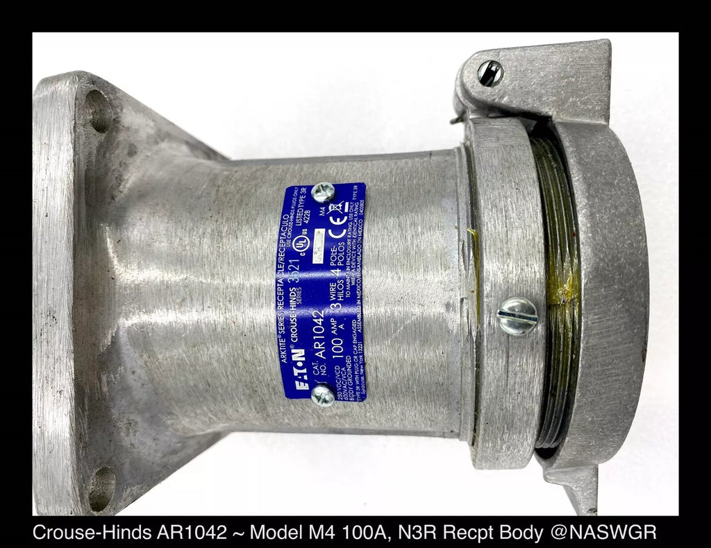 Eaton Crouse-Hinds AR1042 Series Arktite AR Receptacle 100A, 600VAC, 2 ...