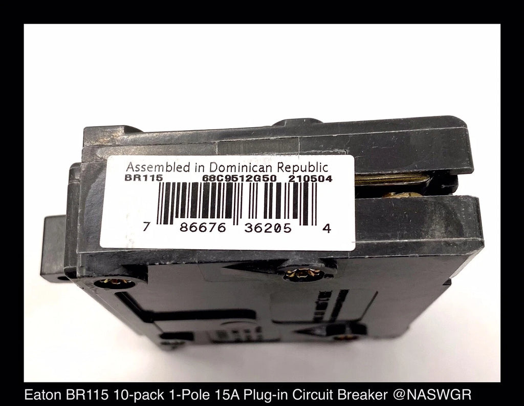 Eaton BR115 Molded Case Circuit Breaker - 15 Amp - 10 Pack - Unused Su ...
