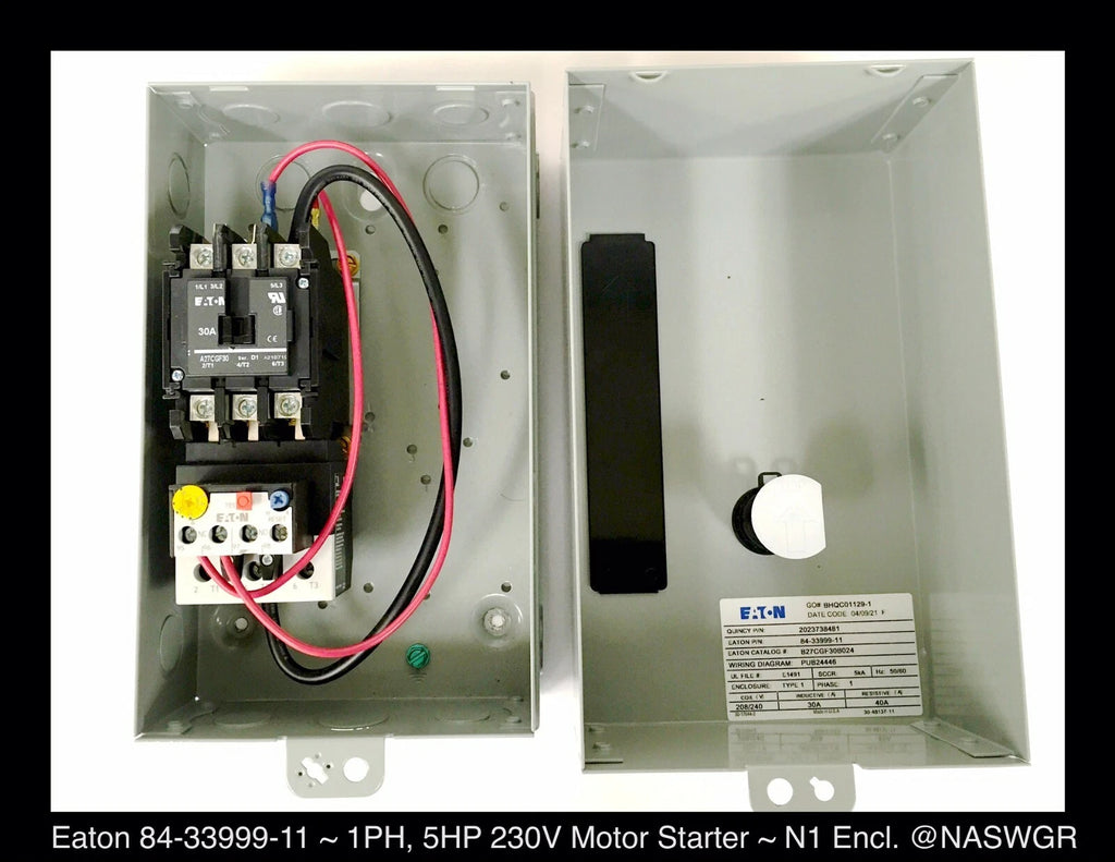 Eaton 84-33999-11 Enclosed Starter 5HP 40A 1Ø 208-230v coil - Factory ...