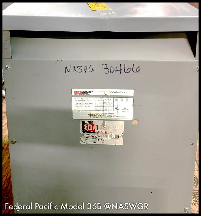 Federal Pacific Model 36B Dry Type Transformer — North American ...