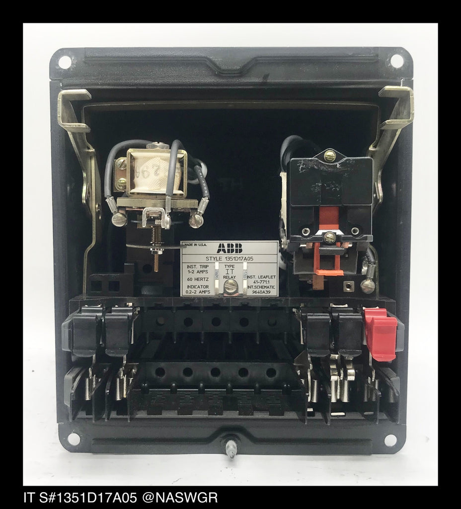 ABB IT, 1351D17A05 Instantaneous Overcurrent Relay - 1/2 Amp — North ...