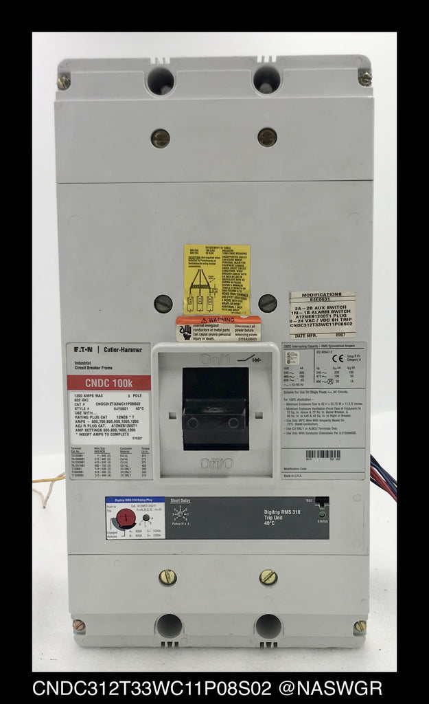 Eaton CNDC312T33W Molded Case Circuit Breaker ~ 1200 Amp — North ...