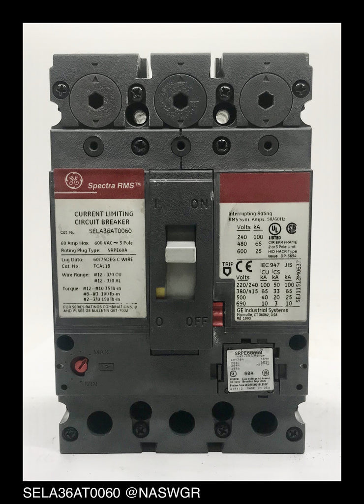GE Spectra RMS SELA36AT0060 Circuit Breaker - 60 Amp — North American ...