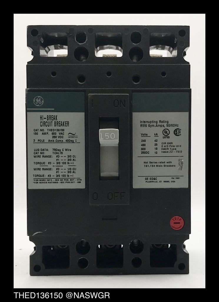 General Electric THED136150 Molded Case Circuit Breaker - 150 Amp ...