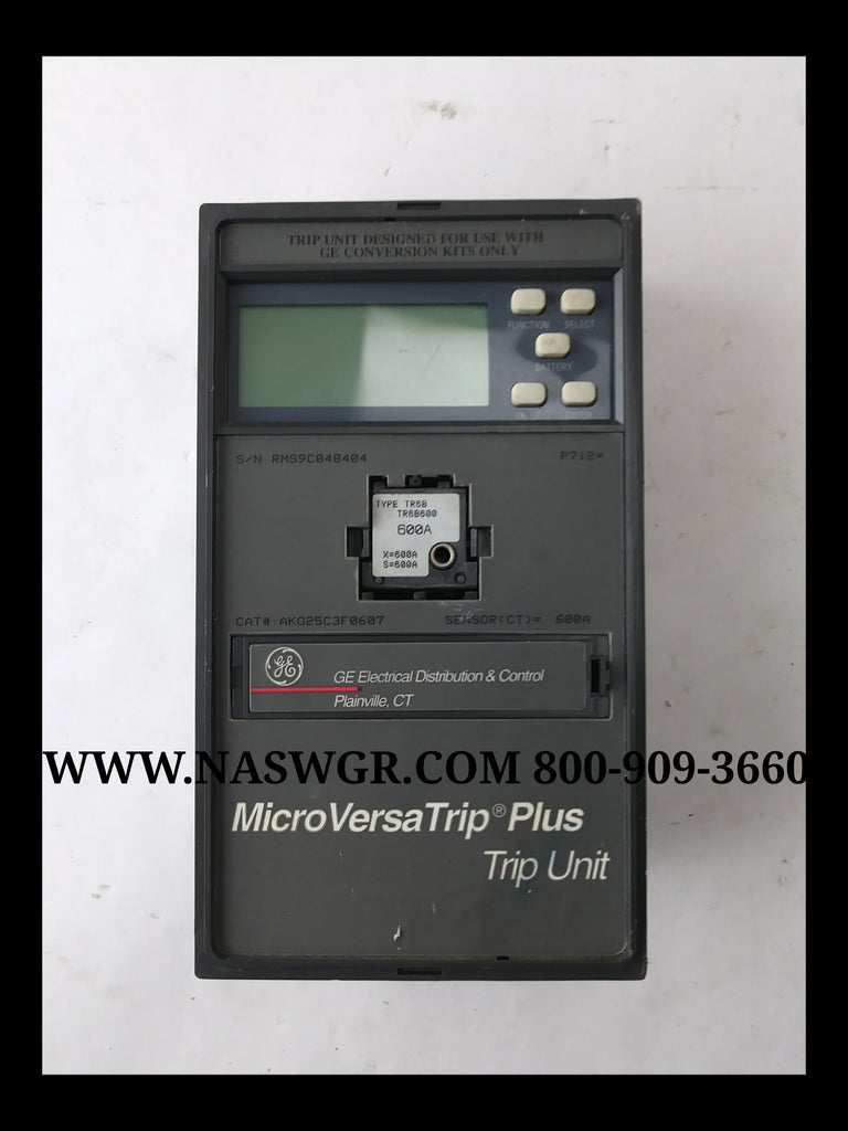 General Electric AKO25C3F0607 MicroVersaTrip Plus Trip Unit — North ...