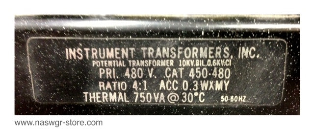 450-480 ~ Instrument Transformer 450-480 Potential Transformer 480 Vol ...