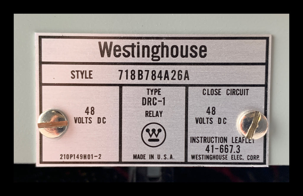 Westinghouse DRC-1, 718B784A26A Reclosing Relay - 48vDC — North ...
