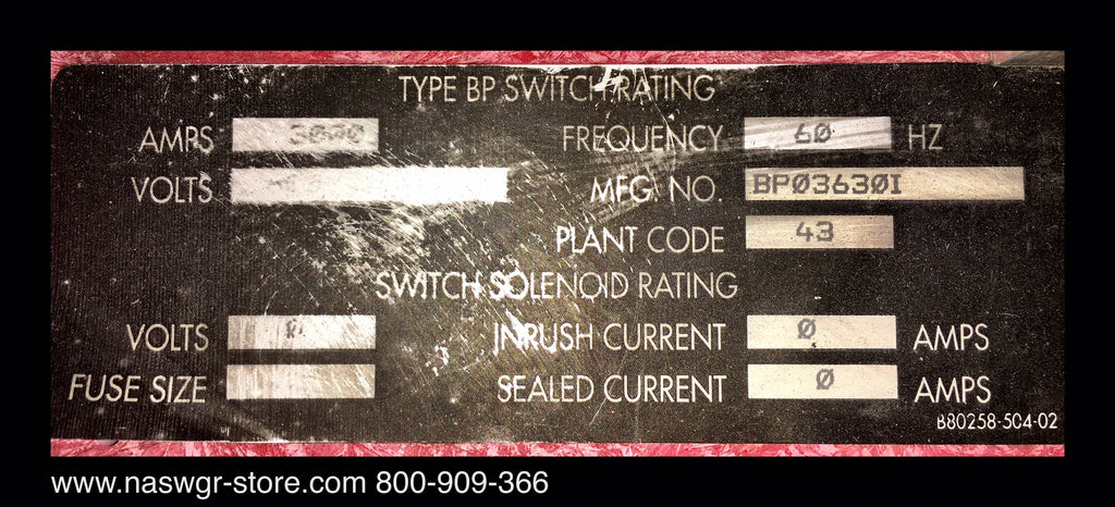 Square D Bolt-Loc BP03630I Bolted Pressure Switch - 3000 Amp — North ...