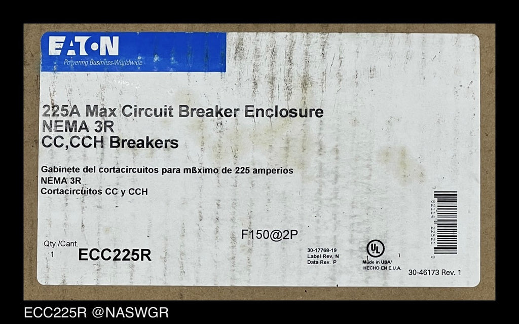 Eaton ECC225R Circuit Breaker Enclosure - 225 Amp - Unused — North ...
