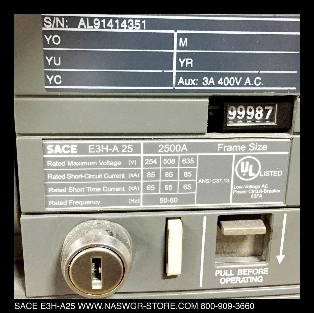 ABB SACE E3H-A 25 Circuit Breaker (M/O.D/O) - 2500 Amp - Unused — North ...