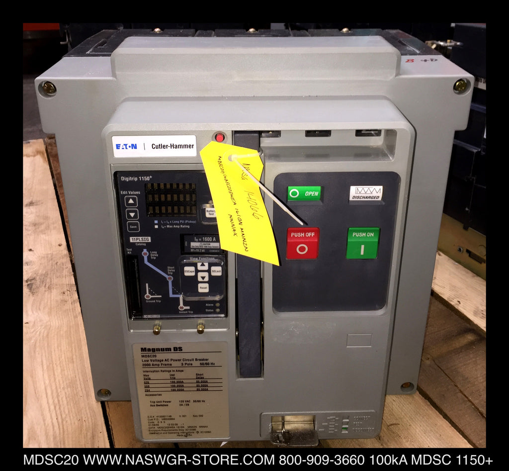 Eaton Magnum DS MDSC20WEA Circuit Breaker (M/O,D/O) - 1600 Amp — North ...