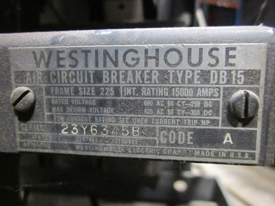 Westinghouse DB-15 Circuit Breaker (M/E/O,D/O) - 225 Amp — North American Switchgear Store