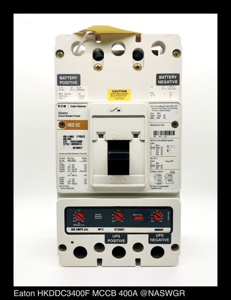 Eaton HKDDC3400F Molded Case DC Circuit Breaker - 350 Amp — North ...